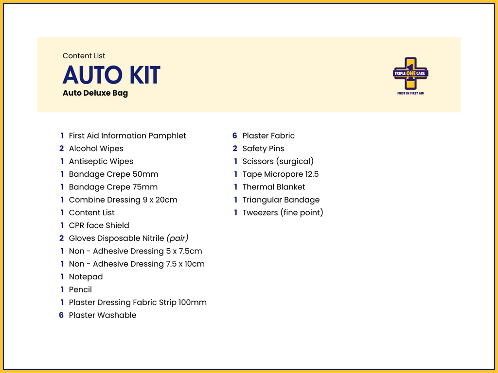 First in First Aid Kits & Supplies — Triple One Care