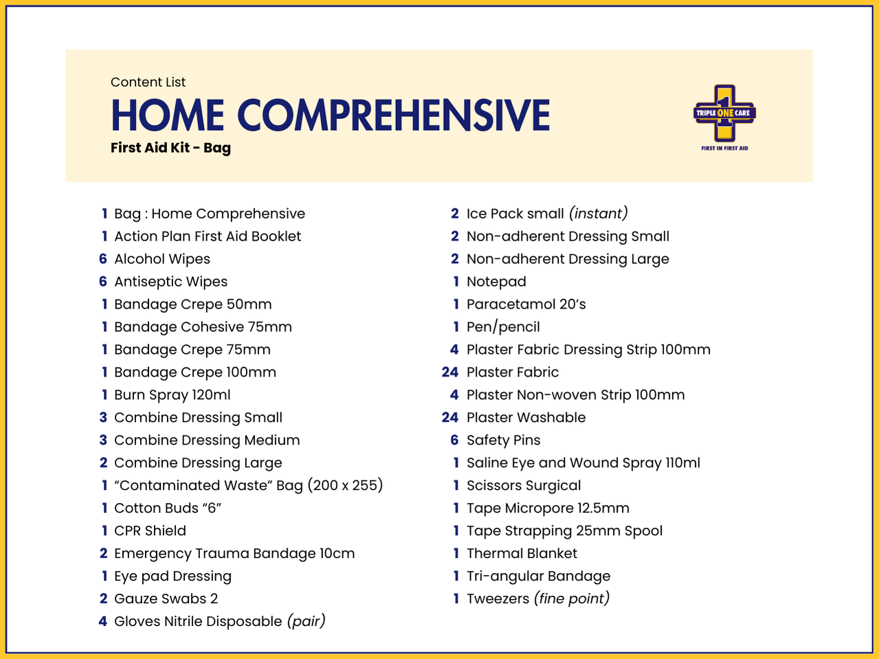 Home Comprehensive Kit — Triple One Care